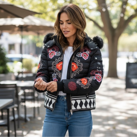 Bogner | Jackets & Coats | Bogner Black Ski Jacket With Red And Pink ...